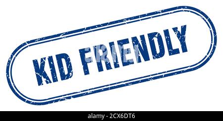 kid friendly stamp. rounded grunge sign on white background Stock ...