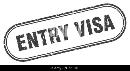 entry visa stamp. rounded grunge sign on white background Stock Vector ...