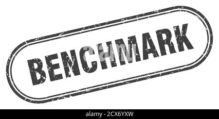 benchmark stamp. rounded grunge sign on white background Stock Vector ...