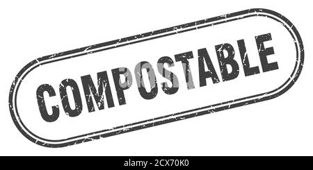 compostable stamp. rounded grunge sign on white background Stock Vector ...