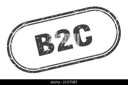 b2c stamp. rounded grunge sign on white background Stock Vector Image ...