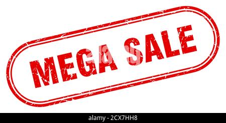 mega sale stamp. rounded grunge sign on white background Stock Vector ...