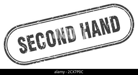 second hand stamp. rounded grunge sign on white background Stock Vector ...