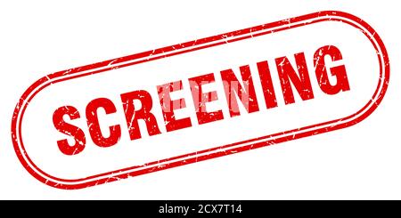 screening stamp. rounded grunge sign on white background Stock Vector ...