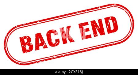 back end stamp. rounded grunge sign on white background Stock Vector ...