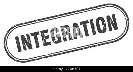 integration stamp. rounded grunge sign on white background Stock Vector ...