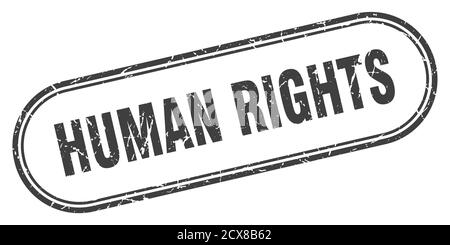 human rights stamp. rounded grunge sign on white background Stock ...