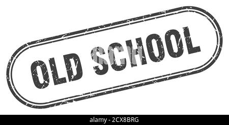 old school stamp. rounded grunge sign on white background Stock Vector ...