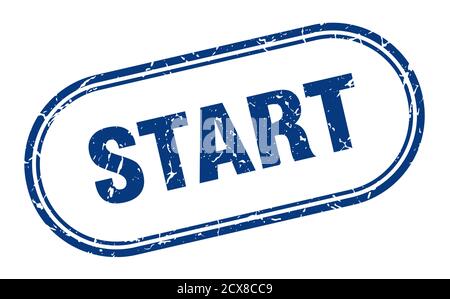 start stamp. rounded grunge sign on white background Stock Vector Image ...