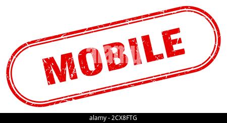 mobile stamp. rounded grunge sign on white background Stock Vector ...