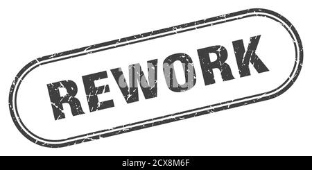 rework stamp. rounded grunge sign on white background Stock Vector ...