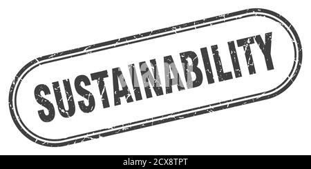sustainability stamp. rounded grunge sign on white background Stock ...