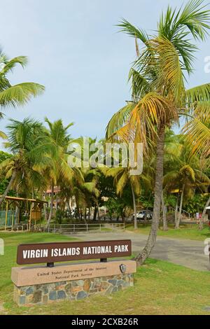 Entrance Sign of the Virgin Islands National Park, St John, US Virgin ...