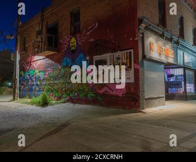 Local shops near downtown Calgary, Alberta in autumn Stock Photo - Alamy