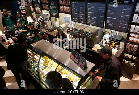 The very first Starbucks coffee shop which opened in 1971 in Seattle ...