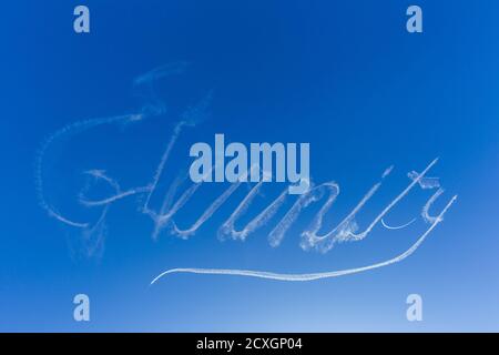 Skywriting of the word 'Eternity' above the City of Sydney, Australia ...