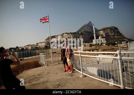 Flag and Mosque in Gibraltar Stock Photo - Alamy