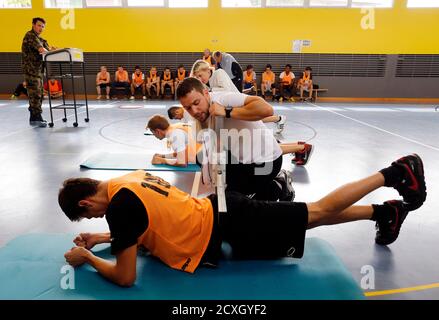 An army conscript undergoes medical examination at the Moscow regional ...
