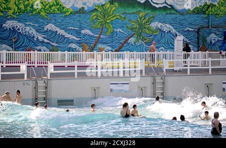 Wave pool at World Waterpark in West Edmonton mall, one of the largest ...