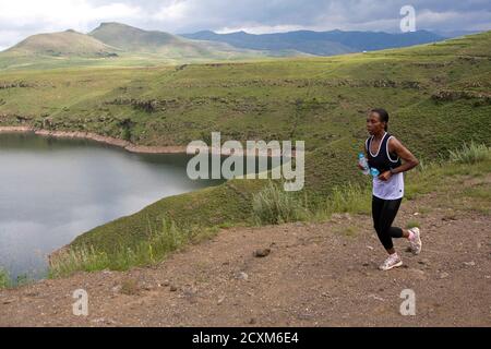 The Katse Dam in Lesotho Highlands Water Project Stock Photo - Alamy