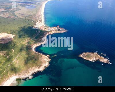 Aerial view of Snake Island at Arkutino region, Burgas Region, Bulgaria ...