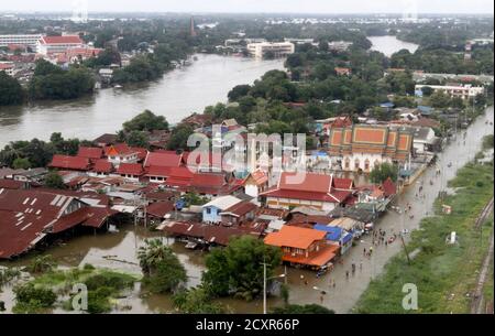 Aerial view of massive flooding caused by Hurricane Katrina submerging ...