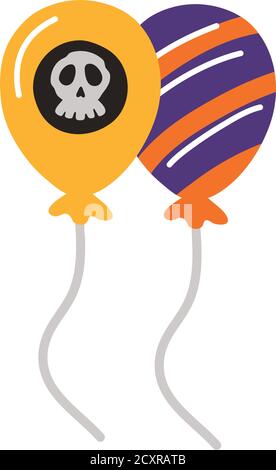 balloon helium floating flat style icon vector illustration design ...