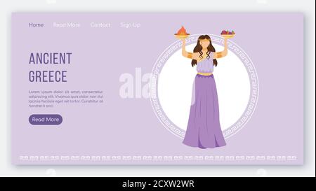 Ancient Greece Mythology History Landing Header Vector Stock Vector ...