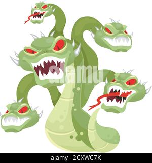 cartoon head hydra mythological creature Stock Vector Image & Art - Alamy