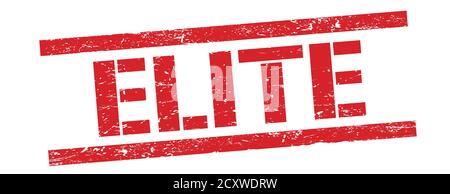 ELITE text on red grungy rectangle stamp sign Stock Photo - Alamy