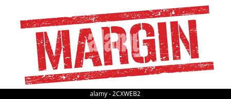 MARGIN text on red grungy vintage round rubber stamp Stock Photo - Alamy