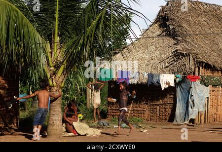 Kayapo children Stock Photo - Alamy