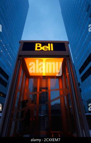 A Bell Canada public telephone booth, Montreal, Canada Stock Photo - Alamy