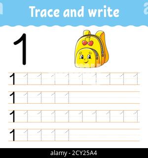 Learn Numbers. Trace and write. Back to school. Handwriting practice ...