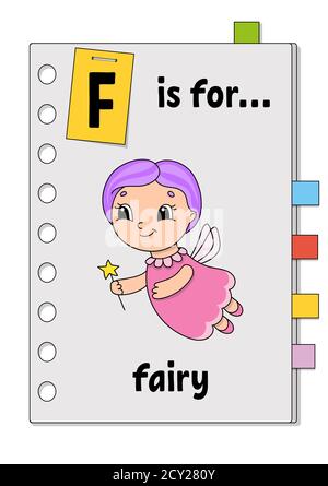 Flashcard letter F is for fairy illustration Stock Vector Image & Art ...