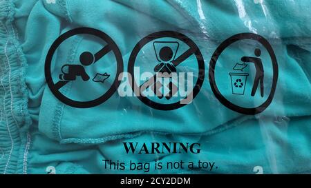 Plastic bag with Recycle sign logo and words REDUCE REUSE RECYCLE on ...