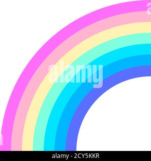 Rainbow half arc shape, quarter circle, bright spectrum colors ...