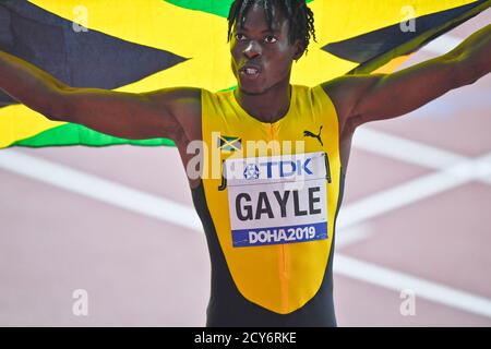 Tajay Gayle (Jamaica) wins the gold medal in the Long Jump Men final ...