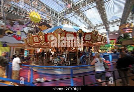 Carousel at the Nickelodeon Universe indoor amusement park, Mall of ...