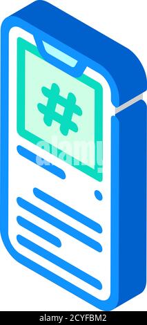 hashtag mobile screen color icon vector illustration Stock Vector Image ...