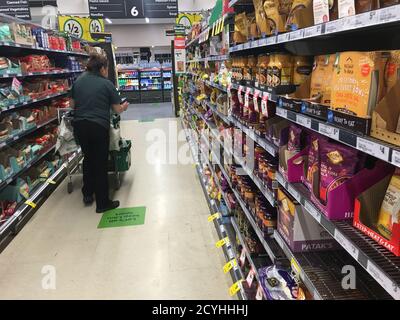 interior of an australian woolworths supermarket store in mona vale ...