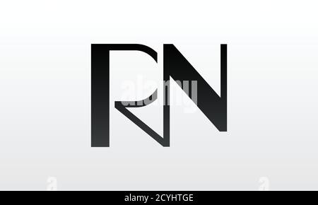 Initial rn letter logo with creative modern business typography vector ...