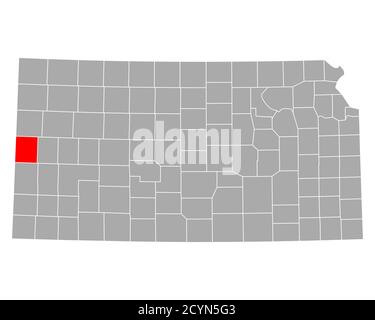 Map of Greeley in Kansas Stock Photo - Alamy