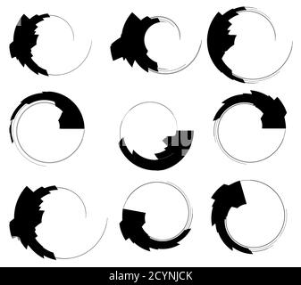 Shape of messy random line circles, abstract geometric background ...