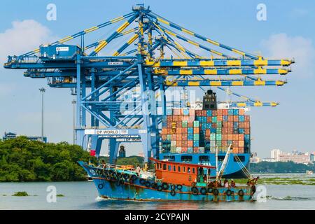 Container terminal ; Cochin port ; kochi ; Kerala ; India ; asia Stock ...