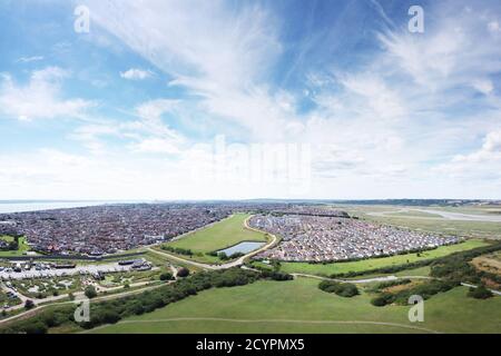 panoramic view of canvey island from Canvey Heights Country Park in ...