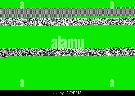 Scrolling of the retro bars of the old television on green screen ...