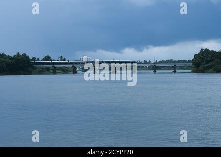 Aluva or Alwaye banks of Periyar River Kerala bridge across Periyar ...
