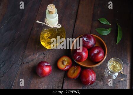 Rakia or rakija traditional Balkan fruit brandy. Plum brandy sljivovica ...