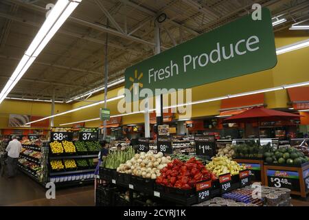 Produce section in a Walmart Supercenter, Haines City, Central Florida ...